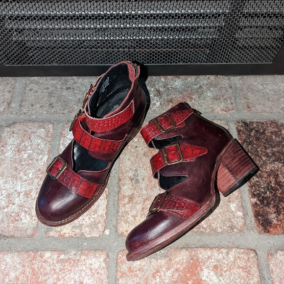 Freebird by Steven | Shoes | Freebird Charlotte Booty In Red Croc Size 8 | Poshmark